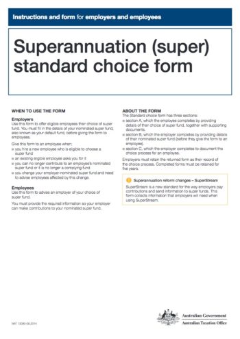 Superannuation choice form ? – Absolute Living. PA